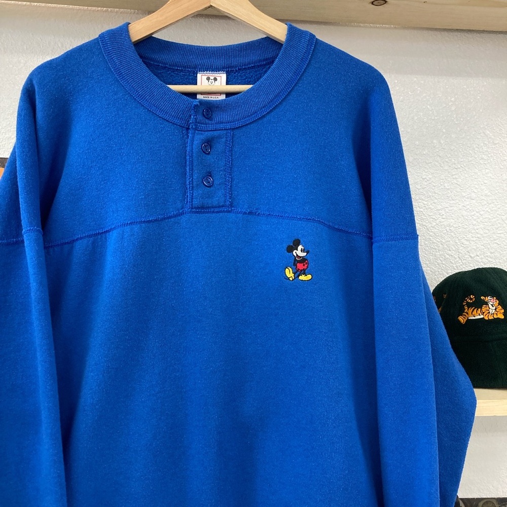 90’s Disney Mickey Mouse Henley Crewneck - Gem
